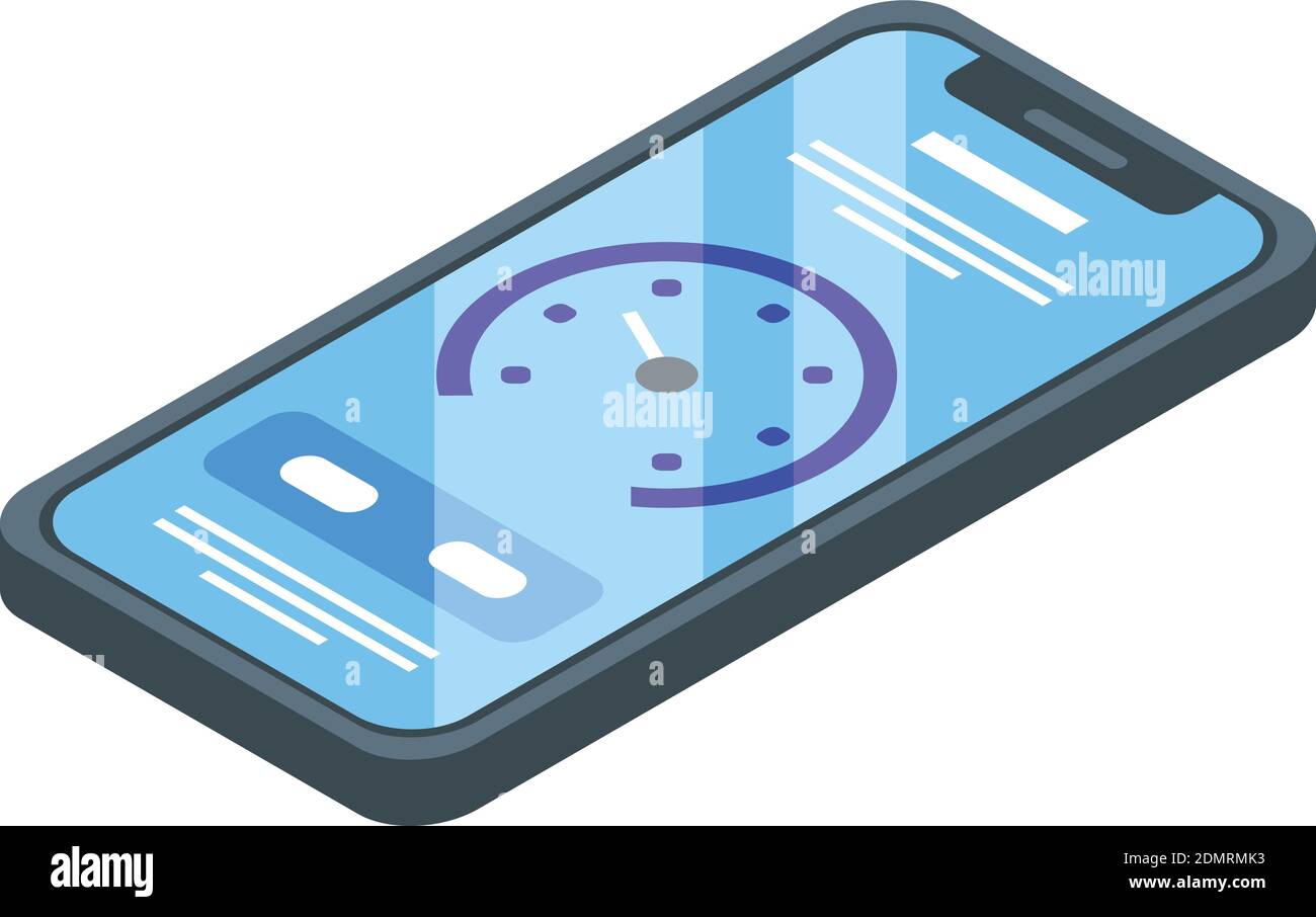 Smartphone internet speed icon. Isometric of smartphone internet speed ...