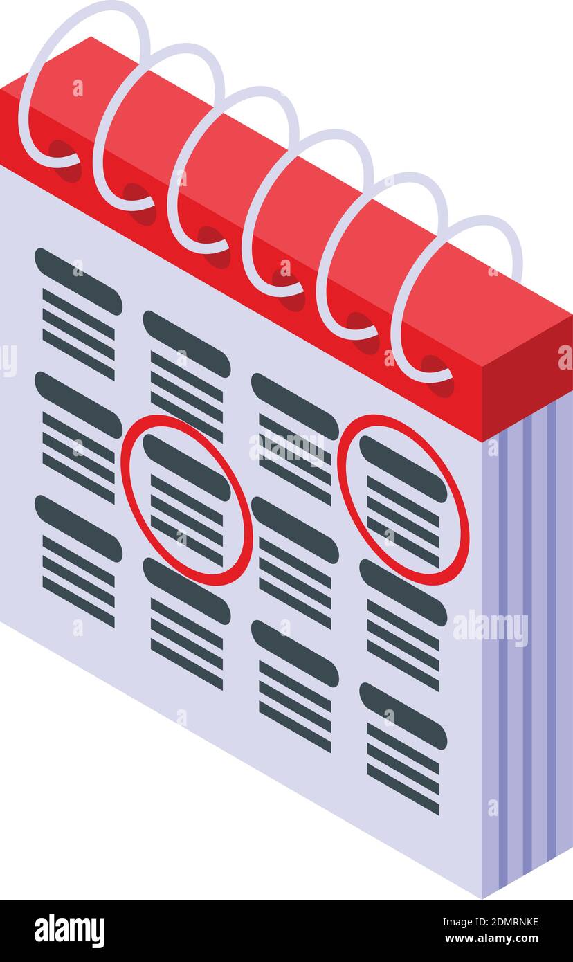 Calendar Assignment Icon Isometric Of Calendar Assignment Vector Icon For Web Design Isolated