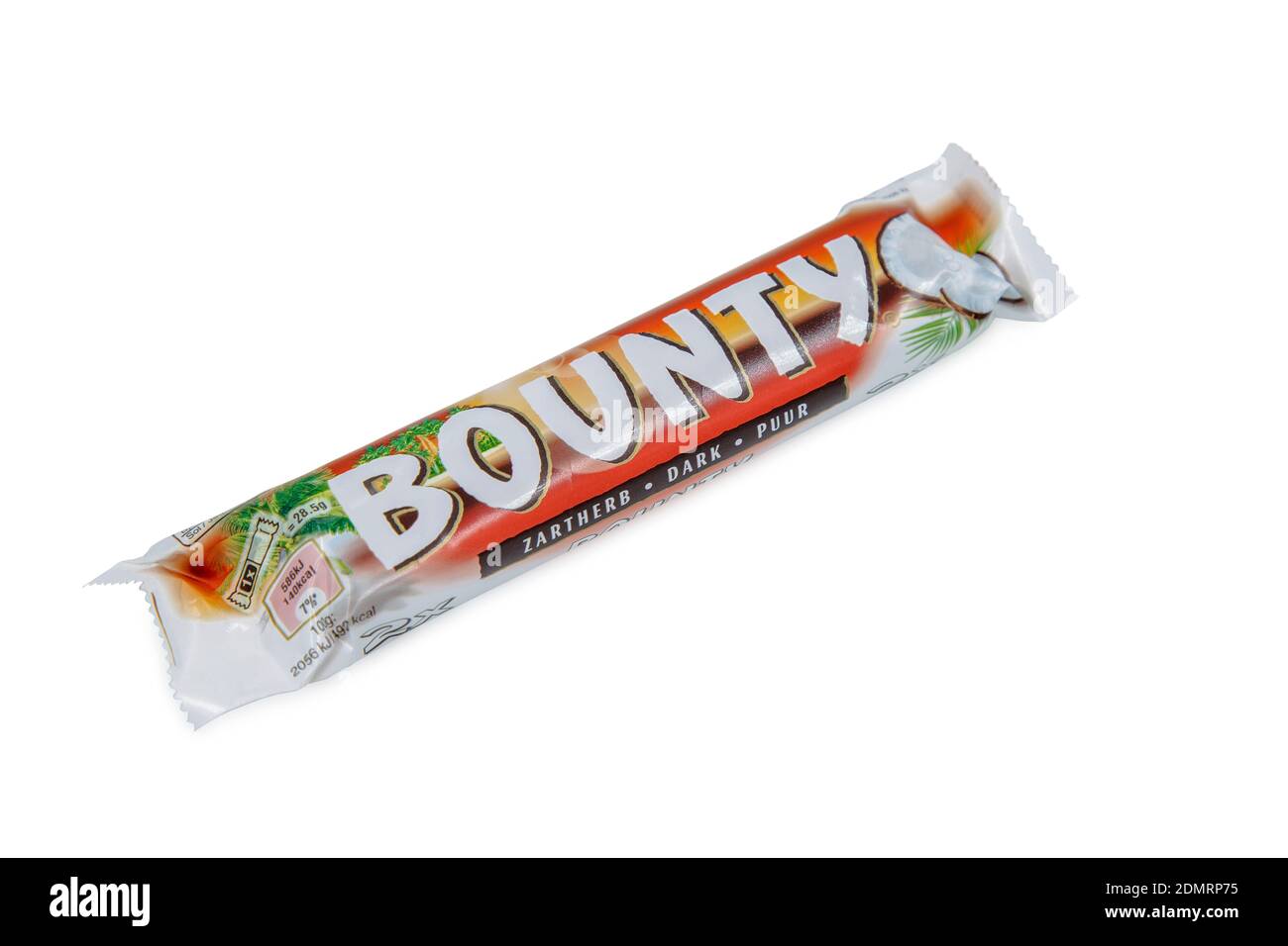 PULA, CROATIA - DECEMBER 10, 2020: Bounty chocolate bar. Bounty is a ...