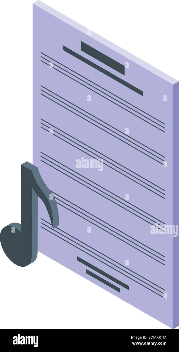 Music online class icon. Isometric of music online class vector icon ...