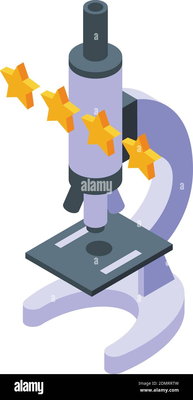 Microscope stars icon. Isometric of microscope stars vector icon for ...