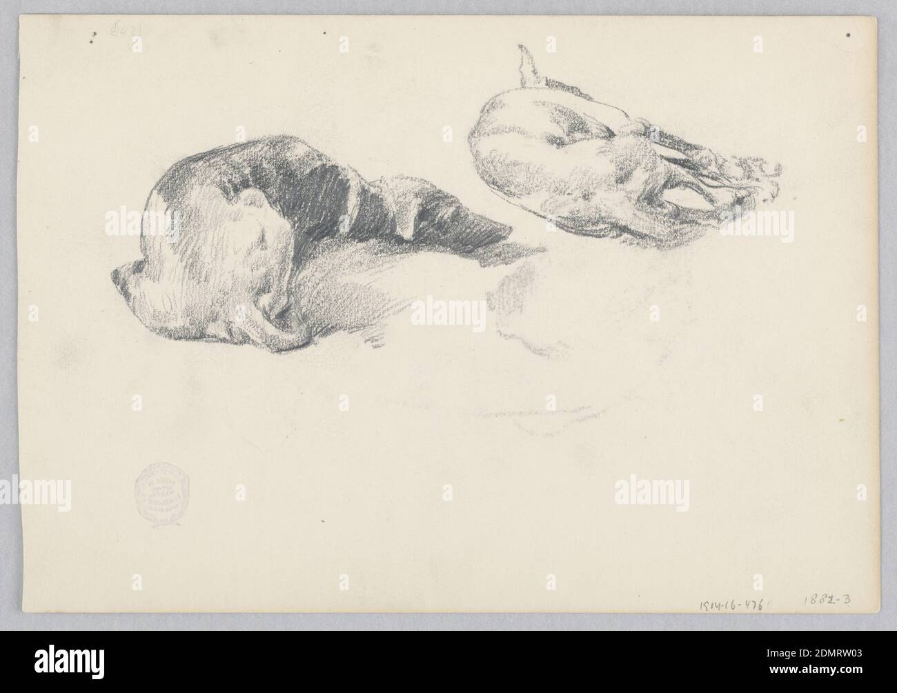 Dogs, Robert Frederick Blum, American, 1857–1903, Graphite on wove ...