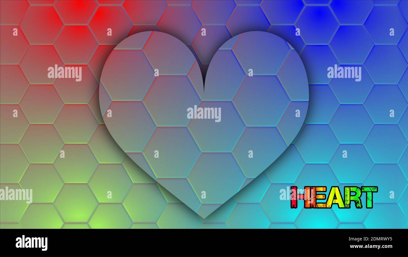 Heart (typography and pattern) design made with the help of graphics ...
