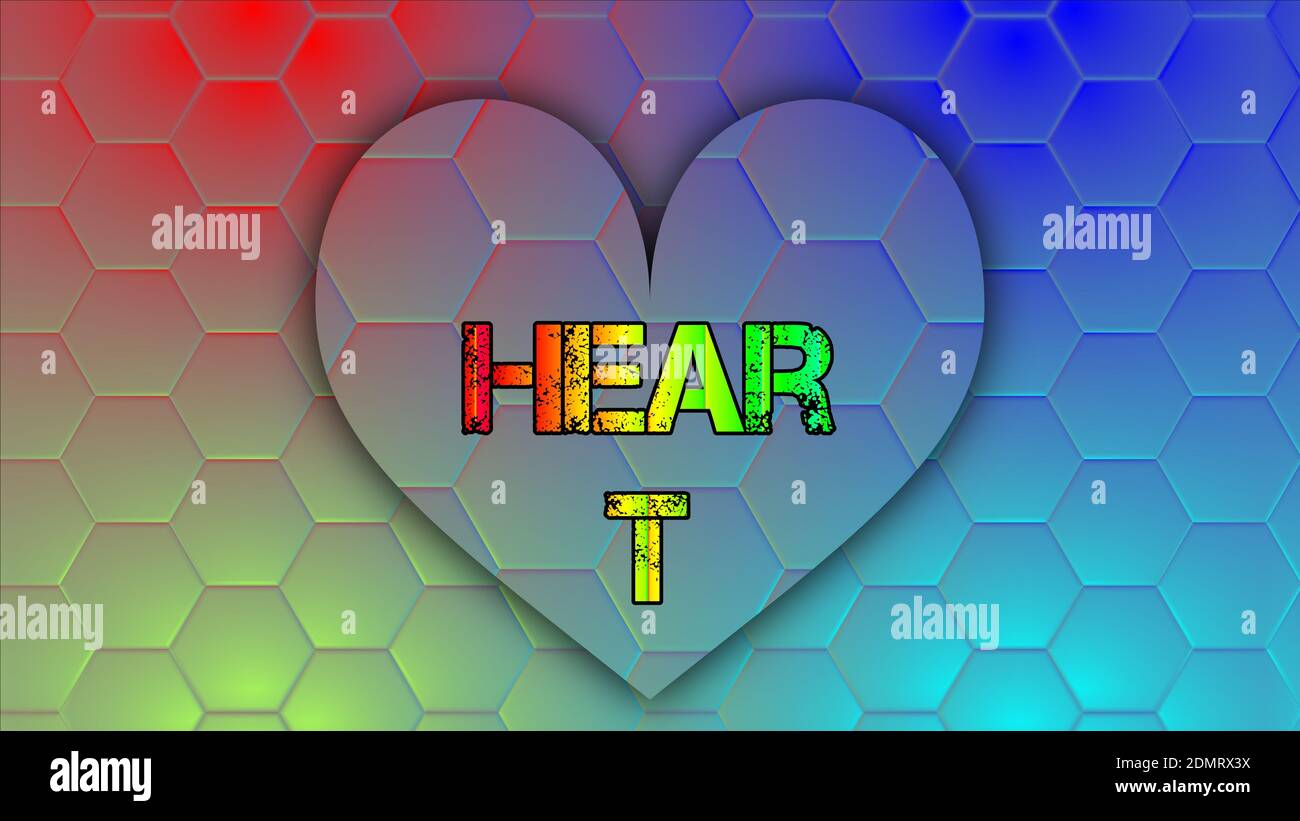 Heart (typography and pattern) design made with the help of graphics ...
