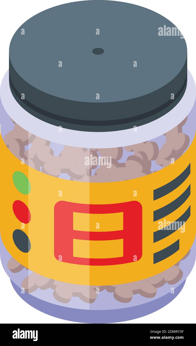 Food dog jar icon. Isometric of food dog jar vector icon for web design ...