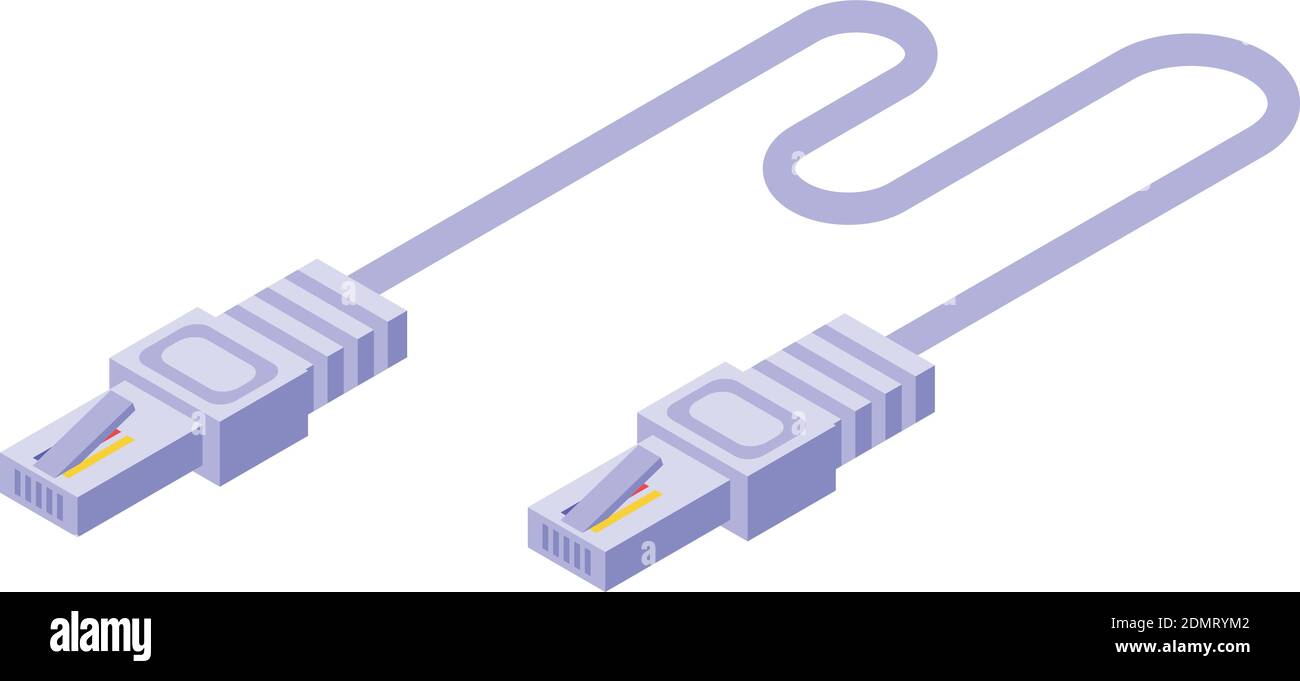 Internet lan cable icon. Isometric of internet lan cable vector icon ...