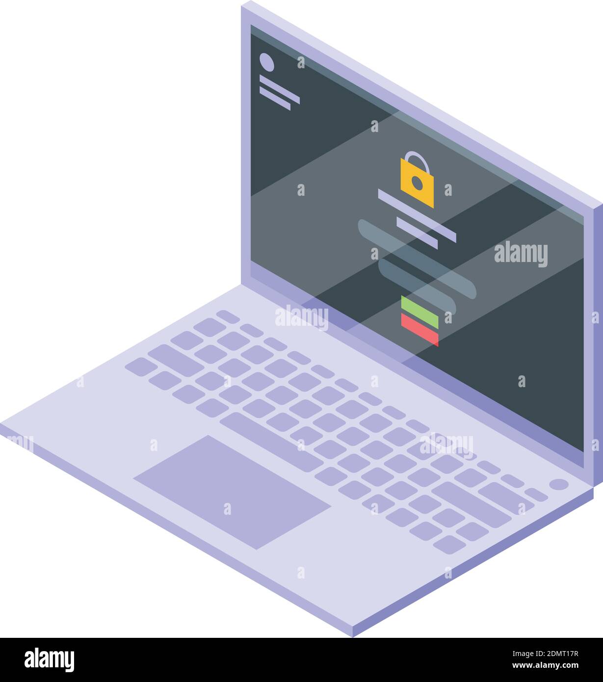 Laptop password icon. Isometric of laptop password vector icon for web ...