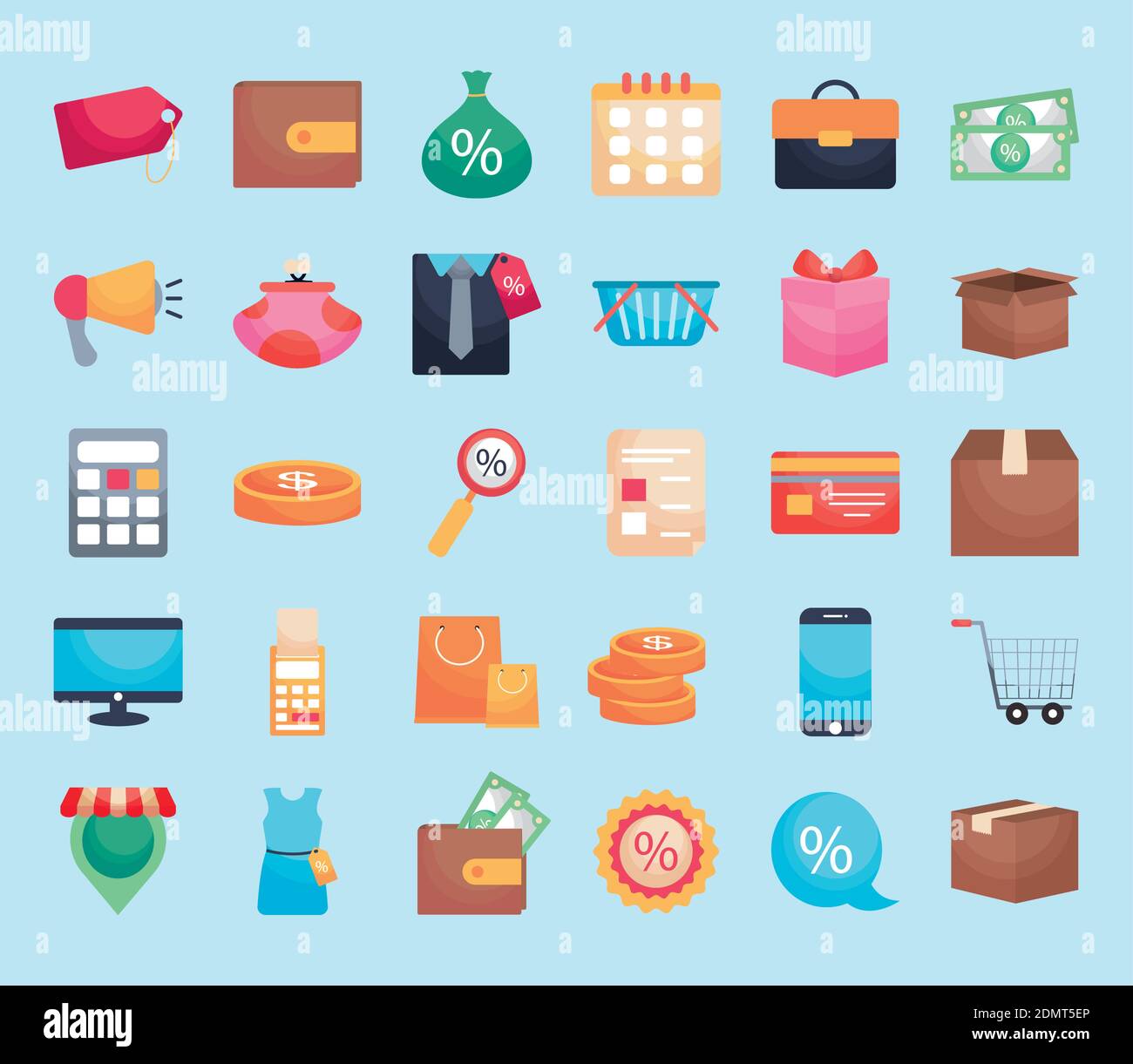 shopping 30 icon set design of commerce and market theme Vector ...