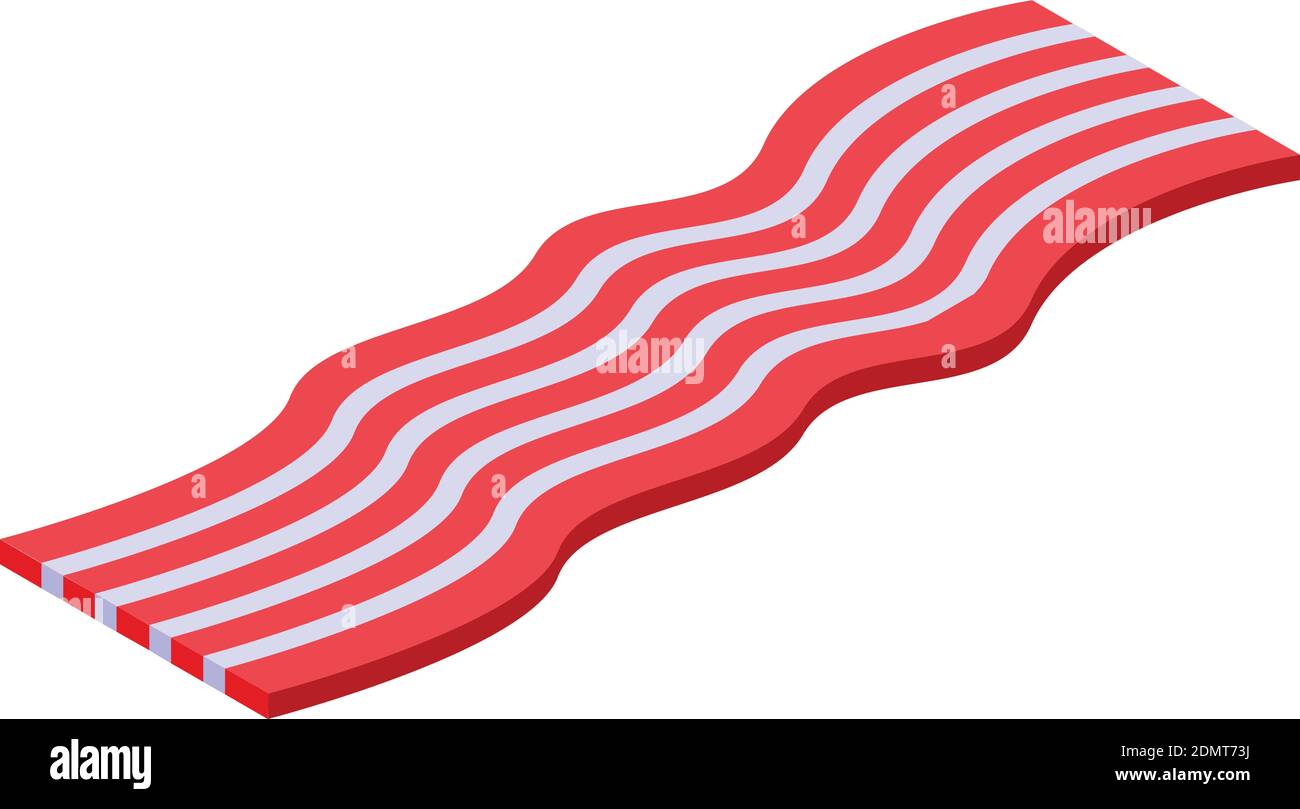 Bacon strip icon. Isometric of bacon strip vector icon for web design ...