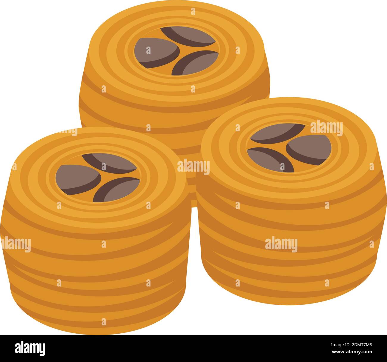 Turkish nut roll icon. Isometric of turkish nut roll vector icon for ...