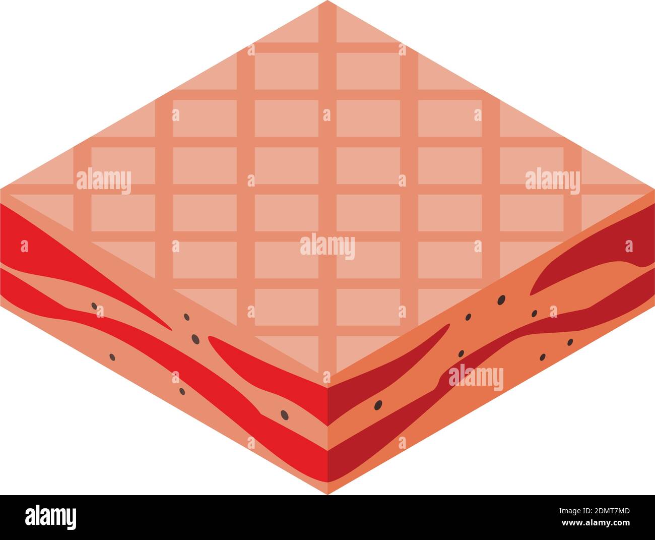 Pork bacon icon. Isometric of pork bacon vector icon for web design ...