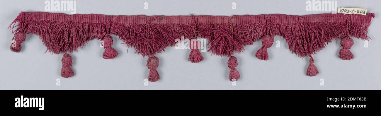 Fringe, Medium: silk, metallic thread (gold strips on silk core ...