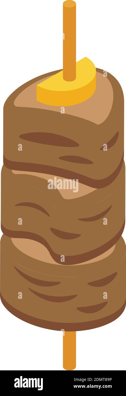 Turkish doner icon. Isometric of turkish doner vector icon for web ...