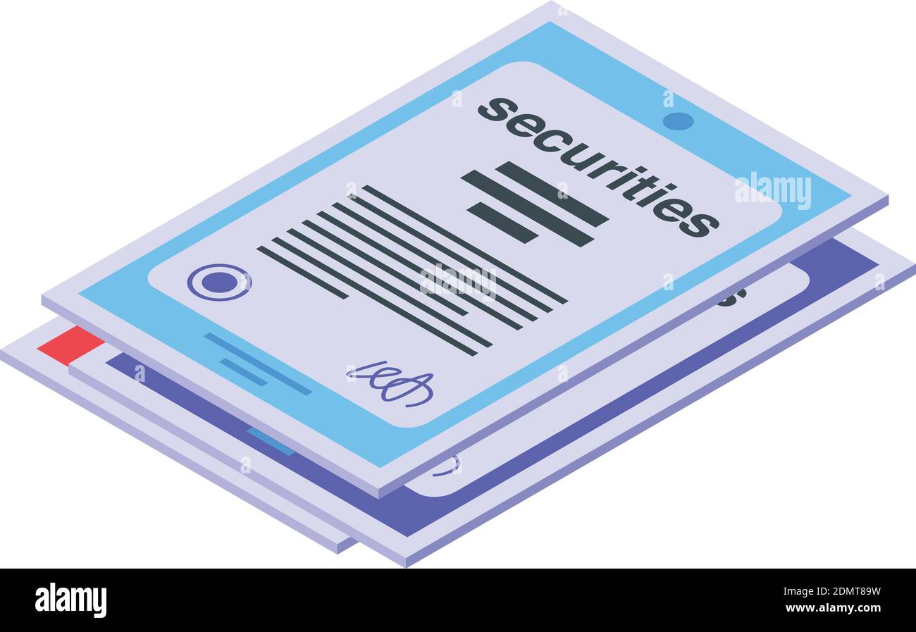 Security documents icon. Isometric of security documents vector icon ...
