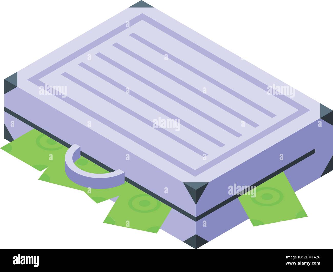 Money suitcase icon. Isometric of money suitcase vector icon for web ...