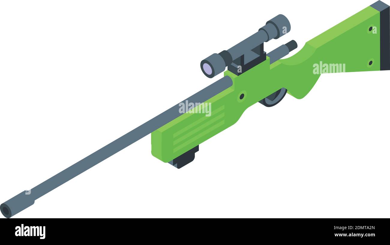 Sniper rifle icon. Isometric of sniper rifle vector icon for web design ...
