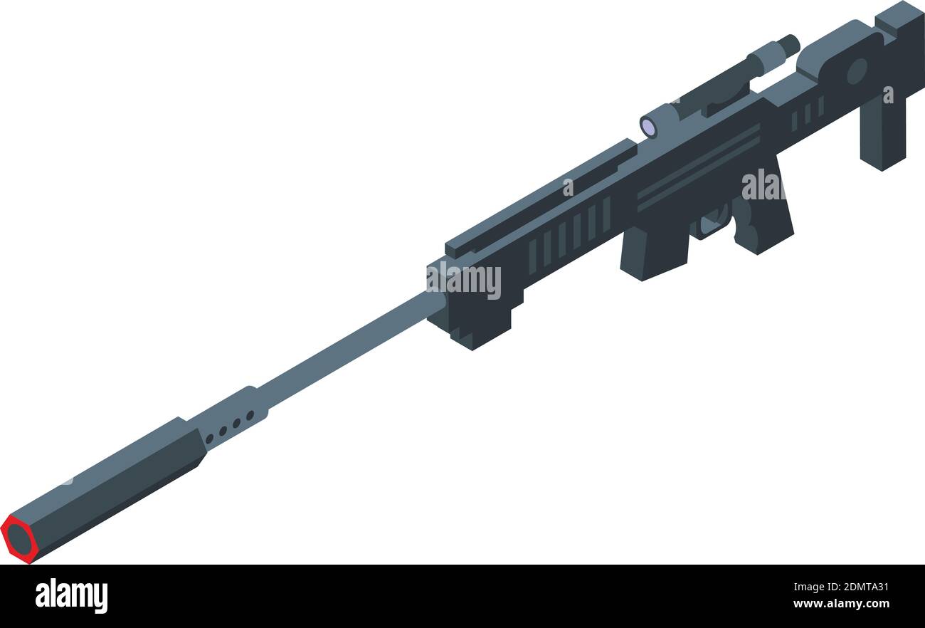 Military rifle icon. Isometric of military rifle vector icon for web ...