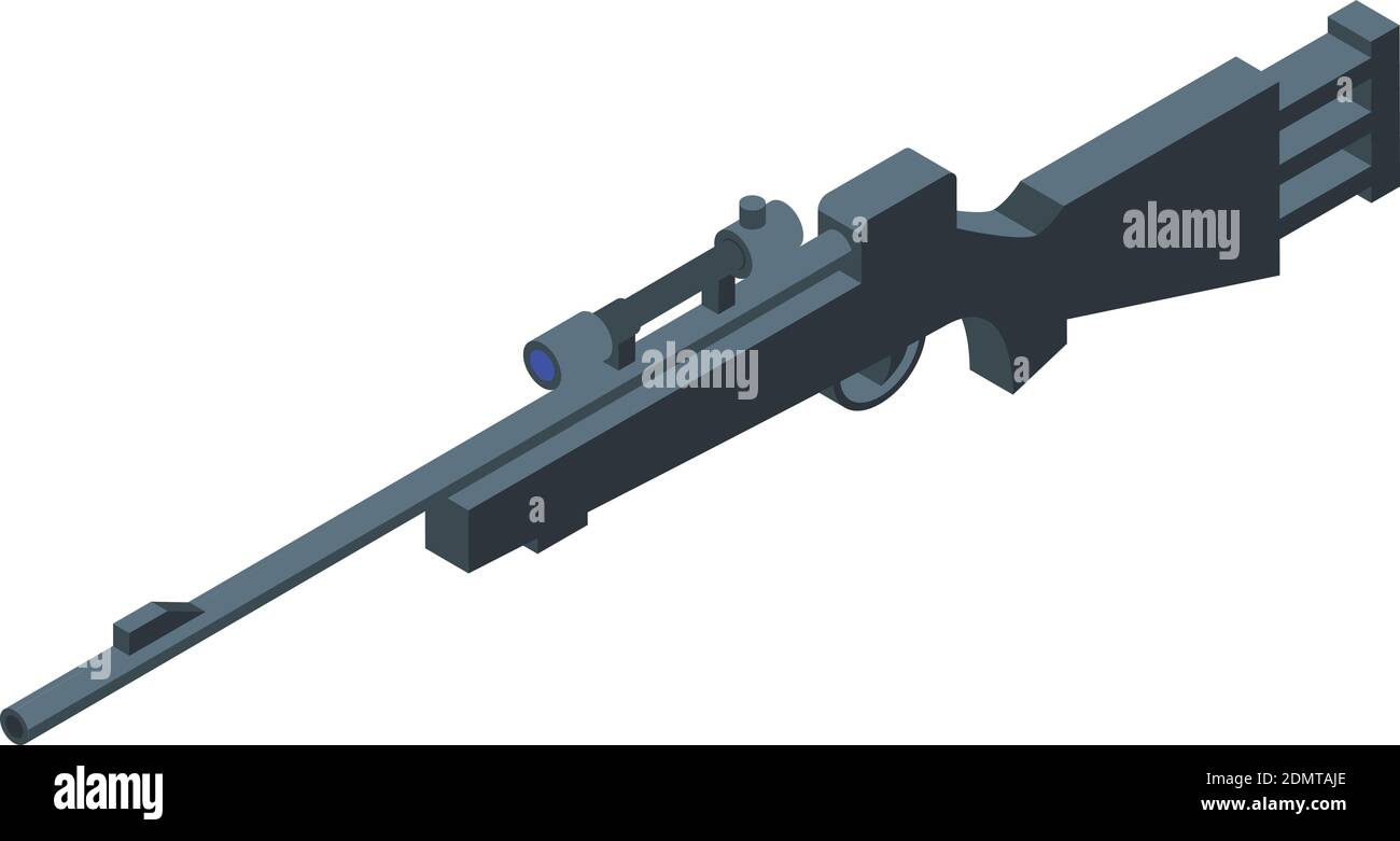 Assault rifle icon. Isometric of assault rifle vector icon for web ...
