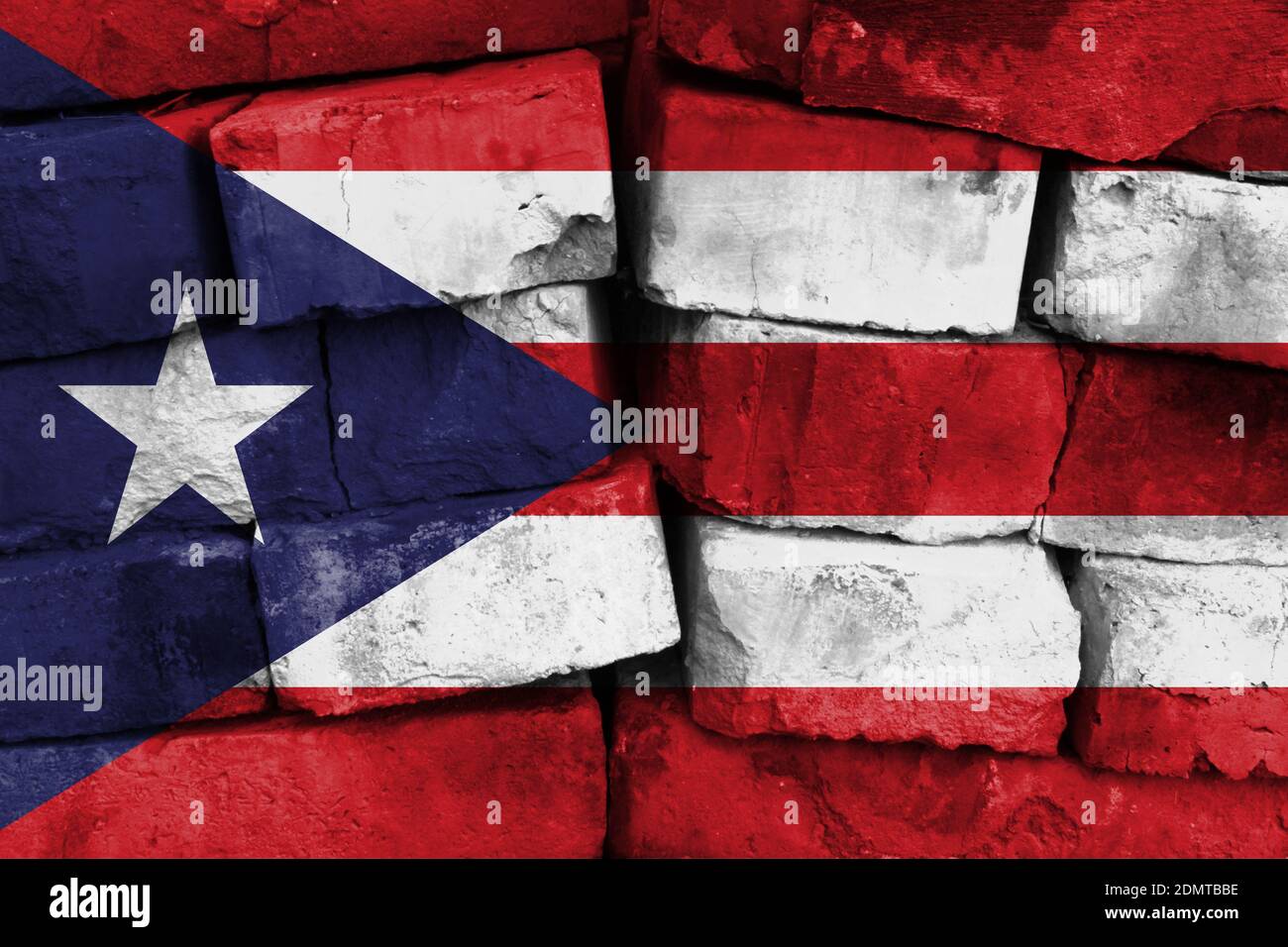 Puerto Rico flag painted on brick wall Stock Photo - Alamy