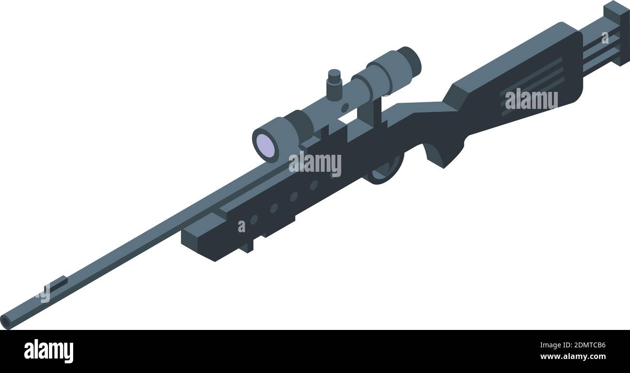 Automatic rifle icon. Isometric of automatic rifle vector icon for web ...
