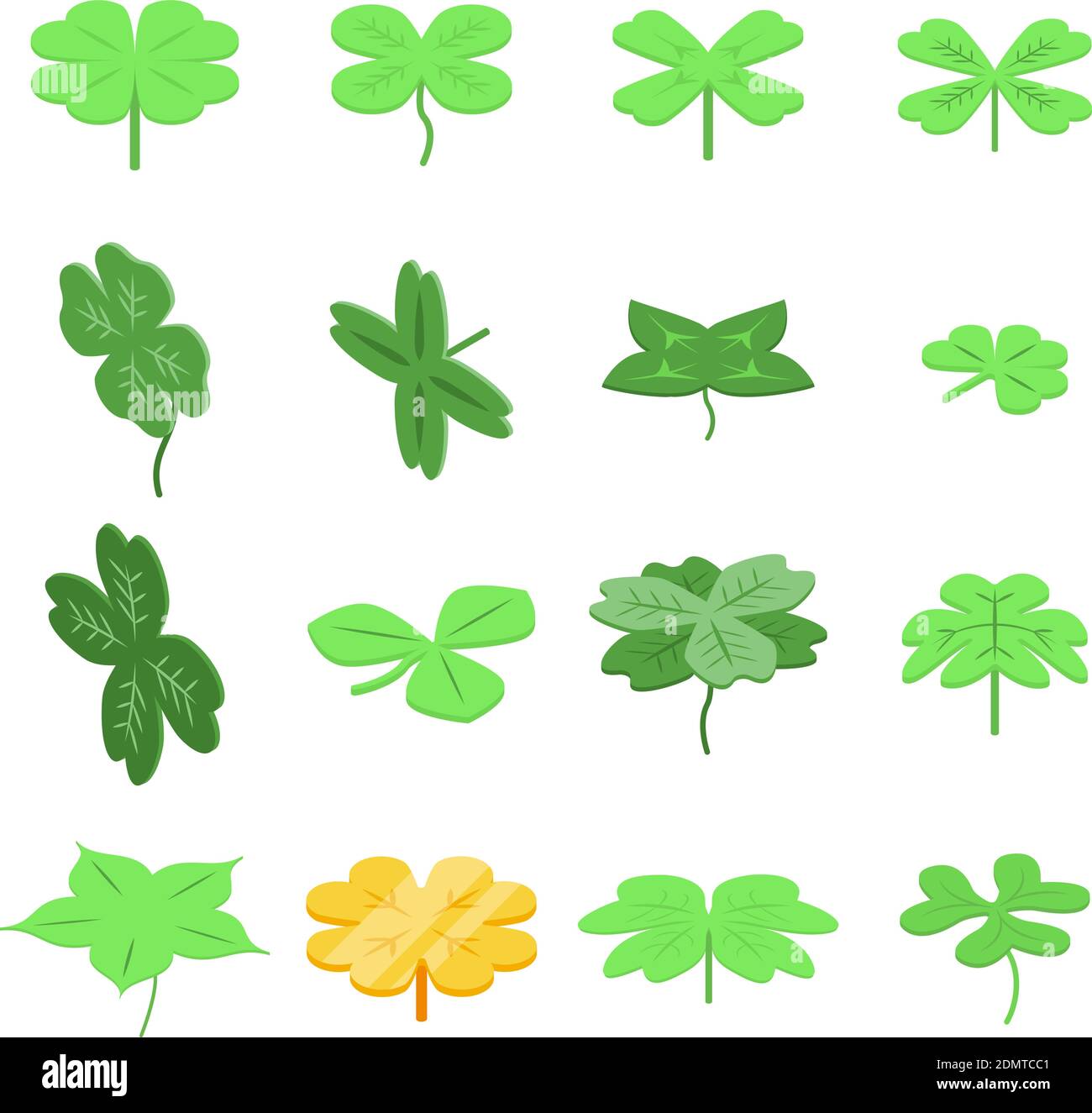 Clover icons set. Isometric set of clover vector icons for web design ...
