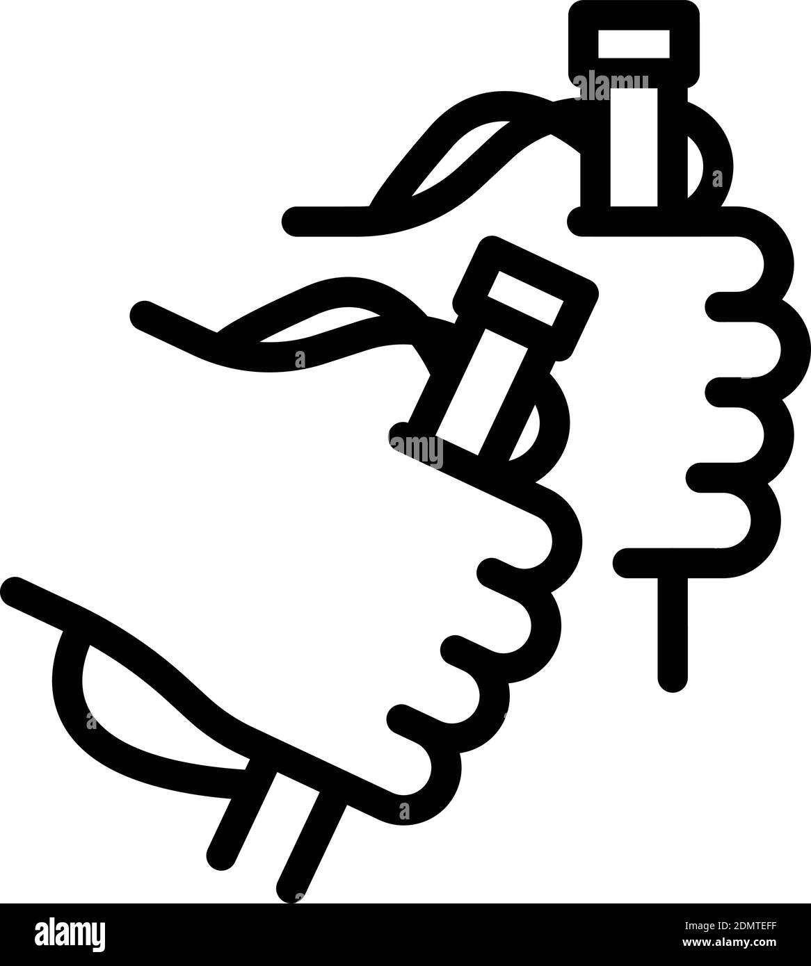 Handle sticks nordic walking icon. Outline handle sticks nordic walking vector icon for web ...