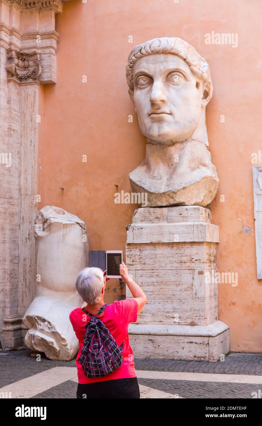 Constantine Sculpture, Patio of Palazzo dei Conservatori, Capitolini ...