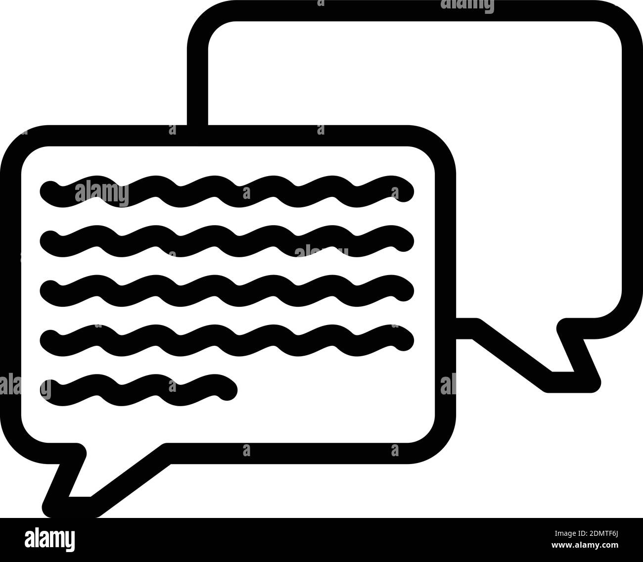 Long chat bubble icon. Outline long chat bubble vector icon for web ...