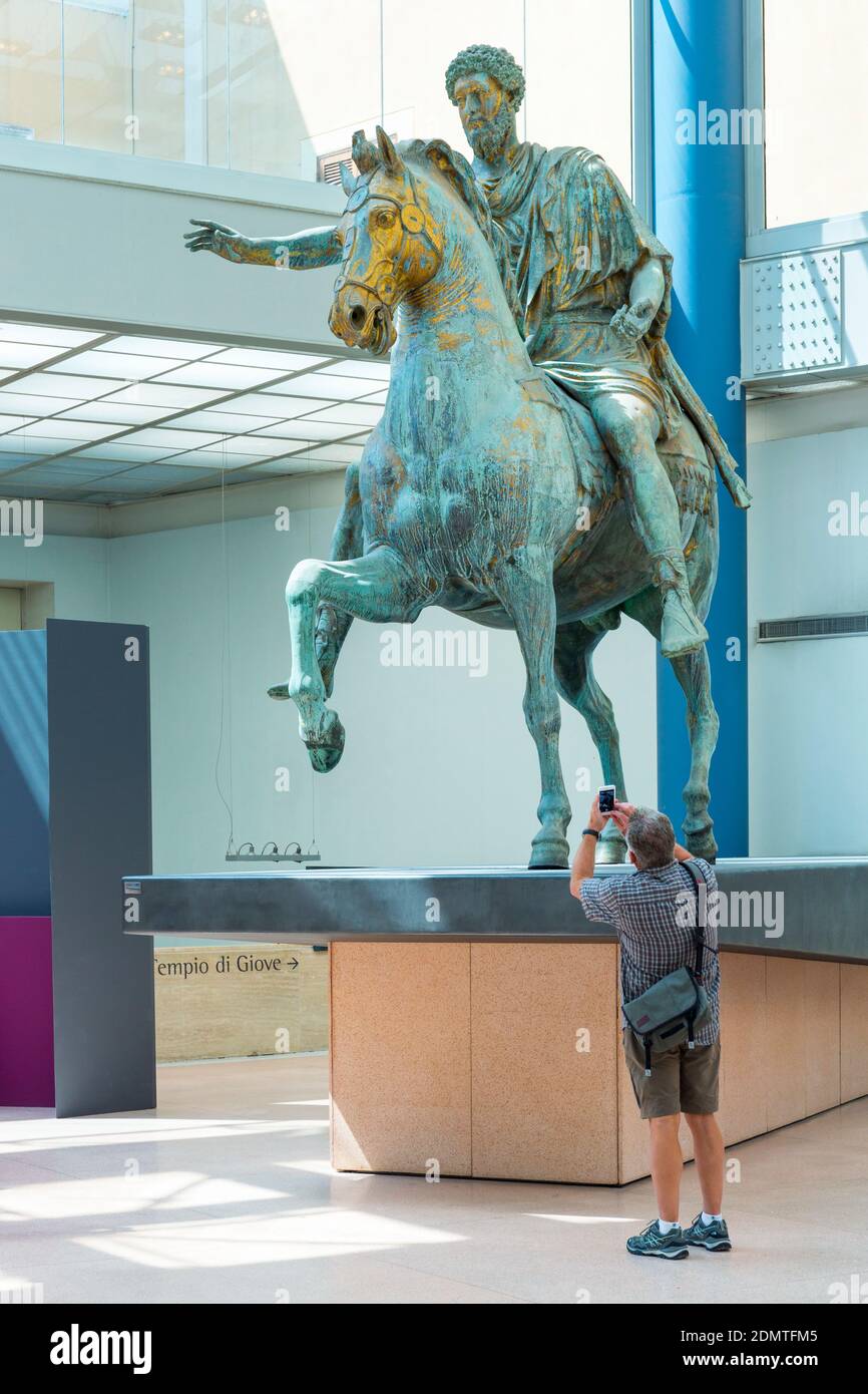 Marcus Aurelius Statue, Capitolini Museums, Rome, Italy, Europe Stock ...