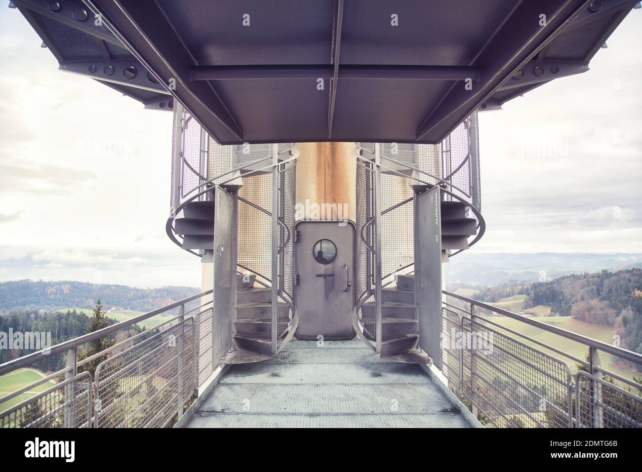 stairwell of a tv tower Stock Photo - Alamy