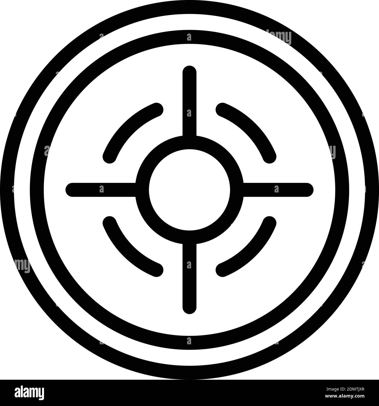 Aim focus icon. Outline aim focus vector icon for web design isolated ...