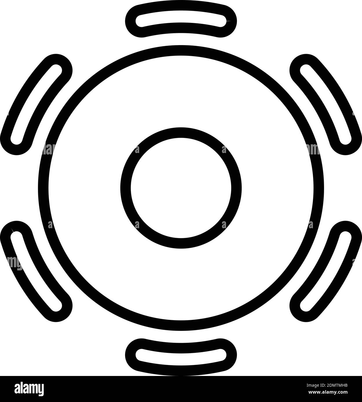 Round office table icon. Outline round office table vector icon for web ...