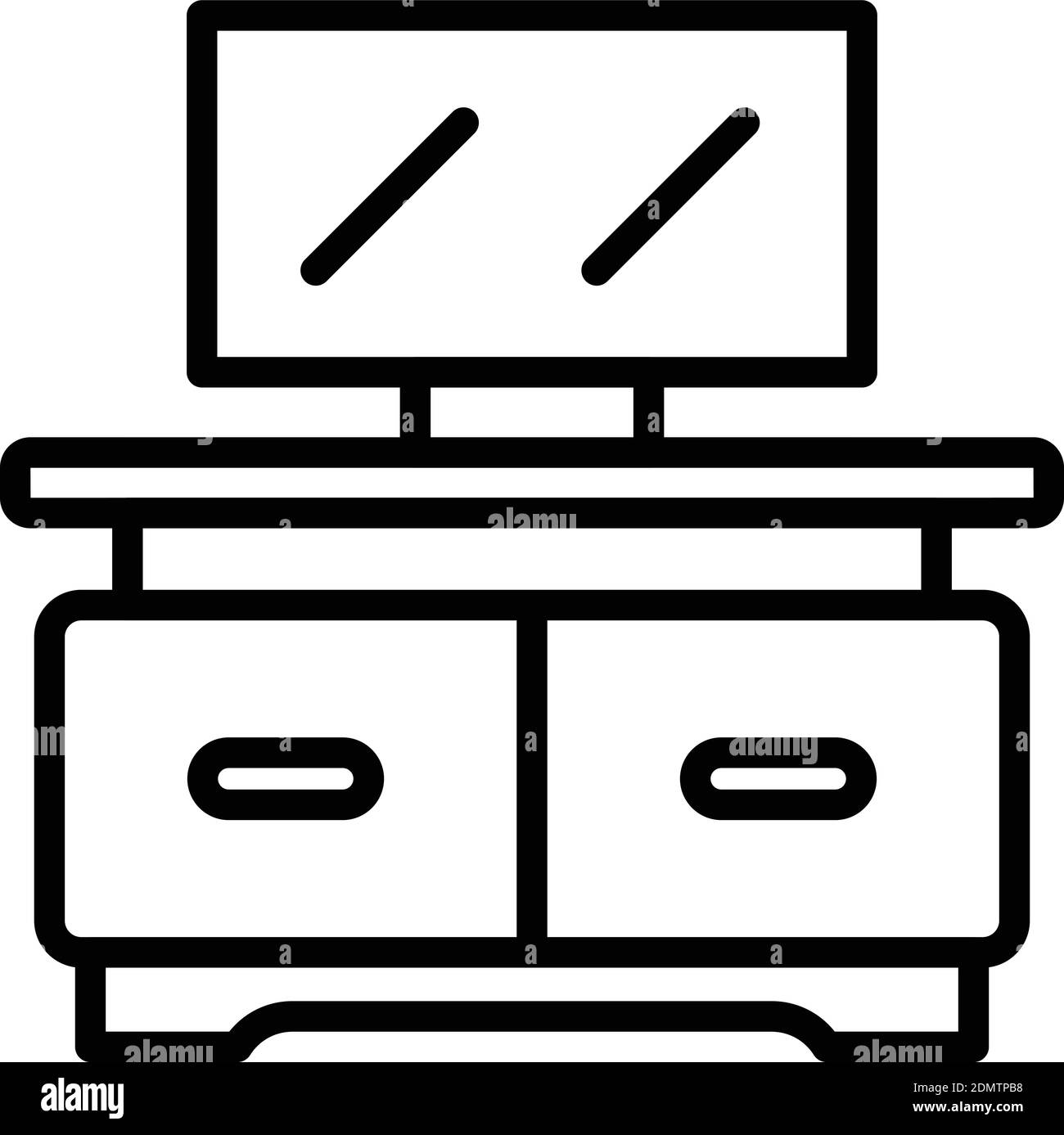Tv room table icon. Outline tv room table vector icon for web design ...