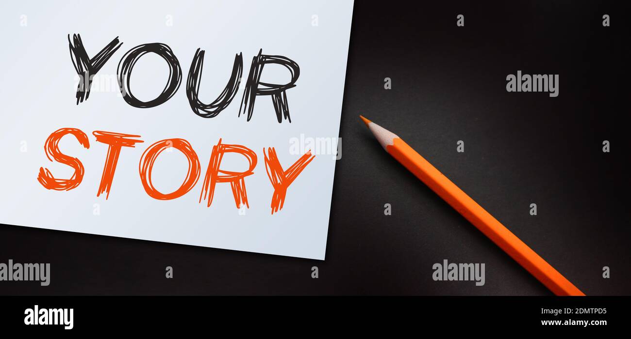 Text your story write on note paper. Business career concept Stock ...