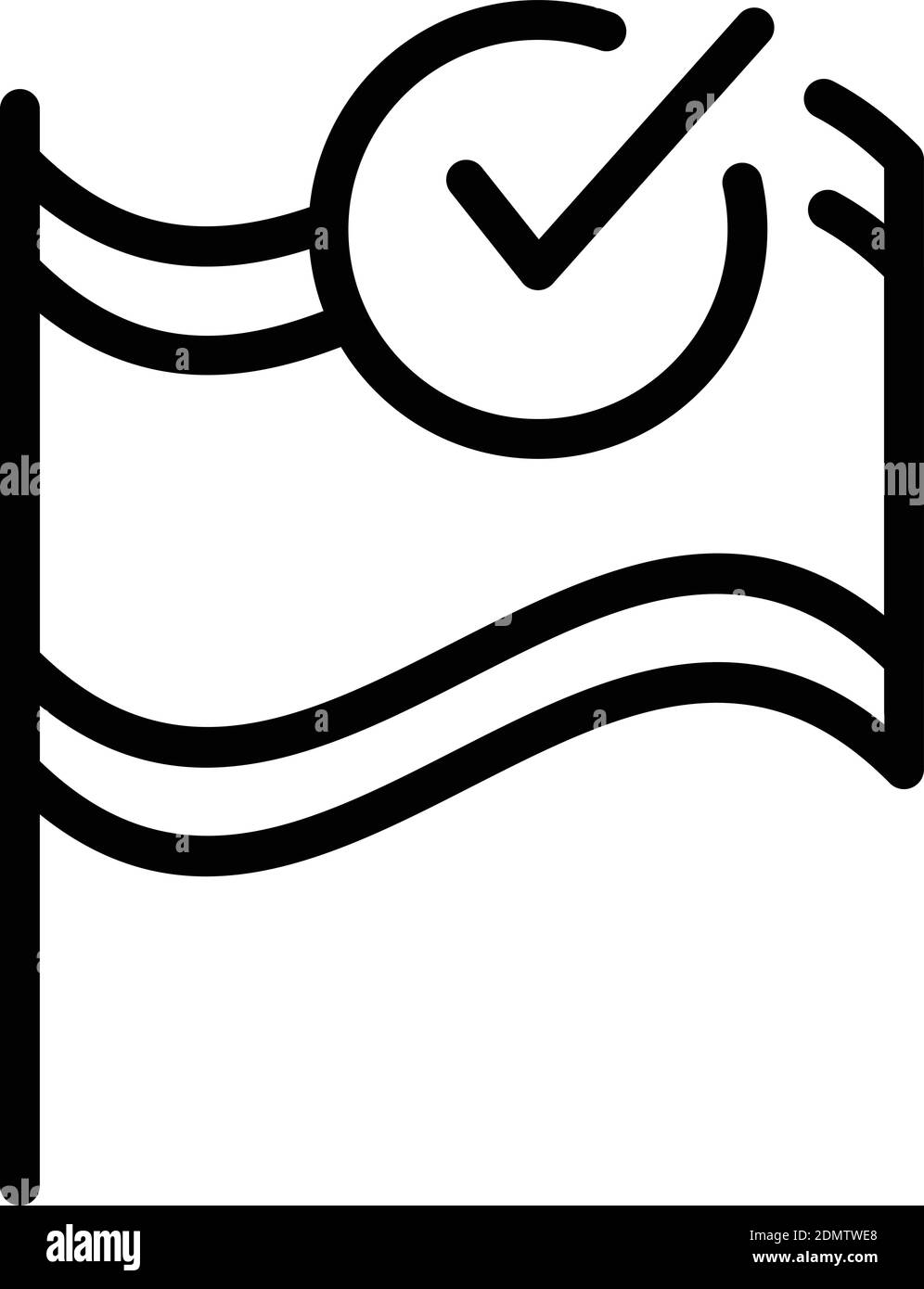 Flag control icon. Outline flag control vector icon for web design ...