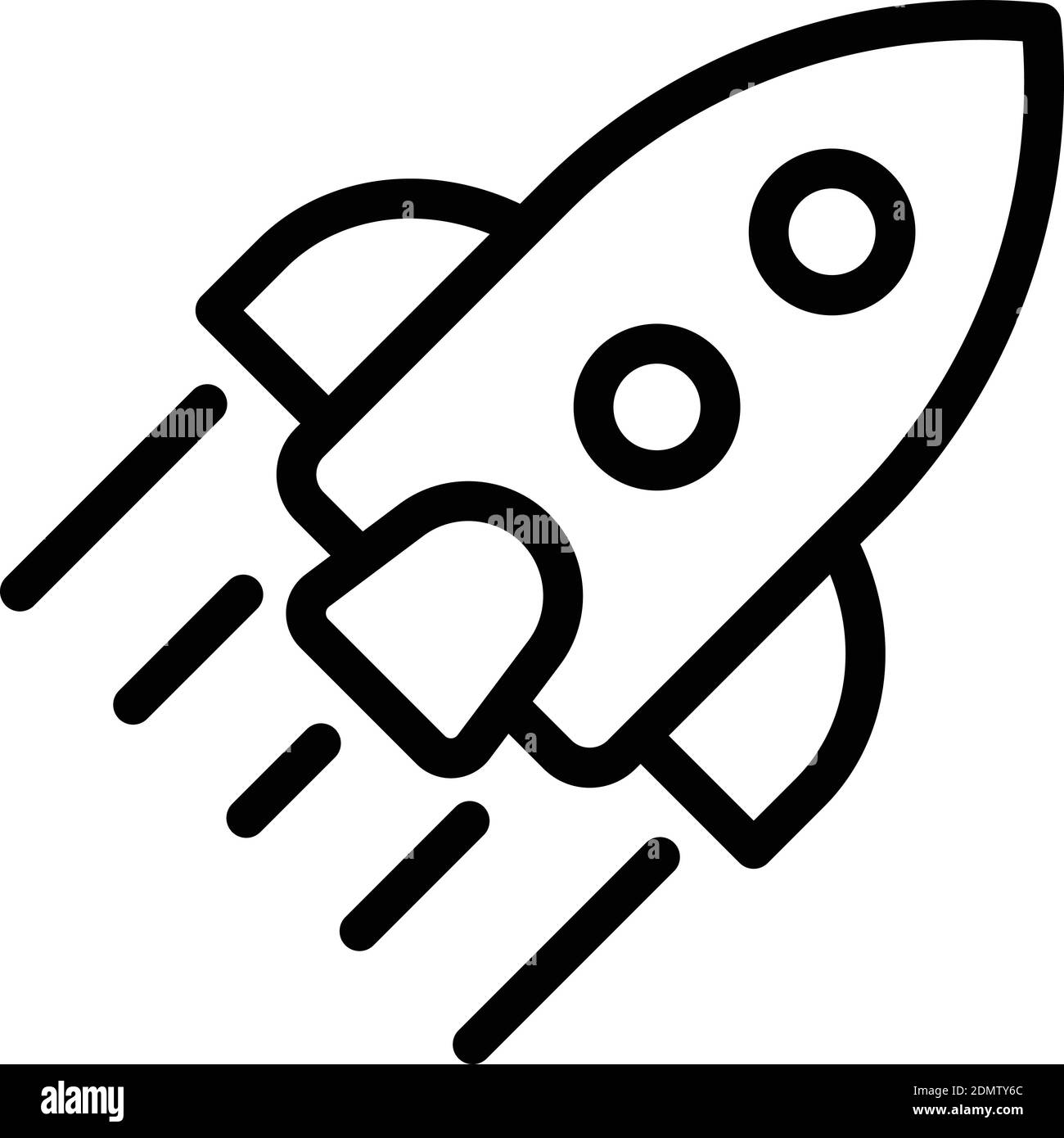Startup rocket icon. Outline startup rocket vector icon for web design ...