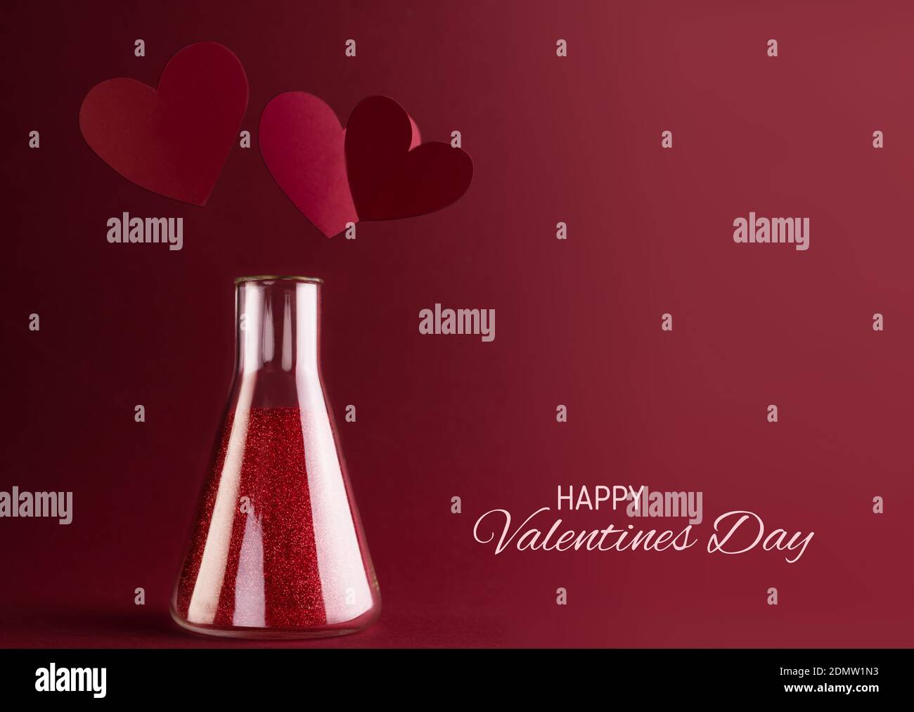 Love Chemistry, Happy Valentines Day card with Sparkling potion in ...