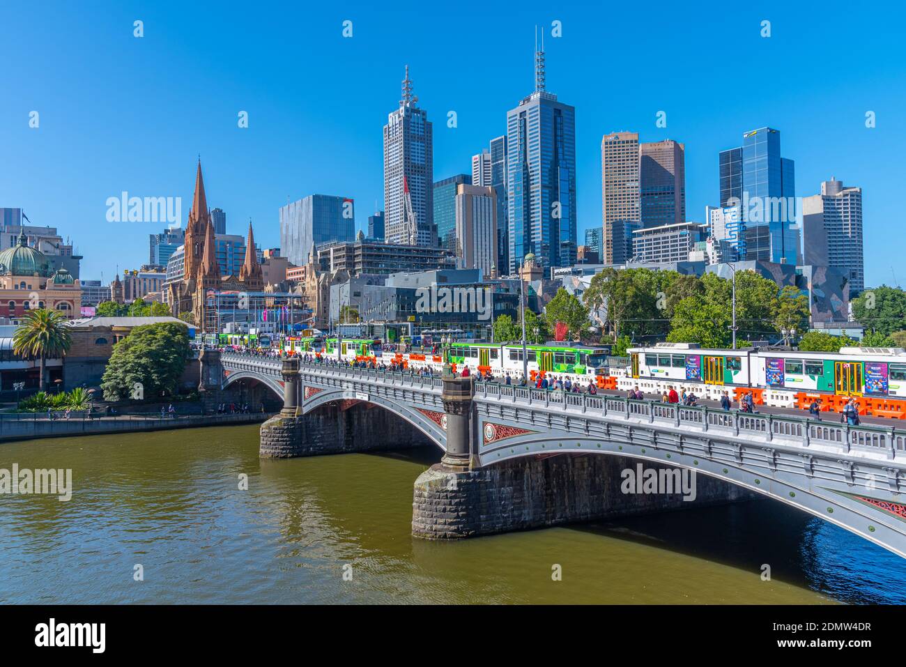 MELBOURNE, AUSTRALIA, DECEMBER 31, 2019: Skyline of Melbourne viewed ...