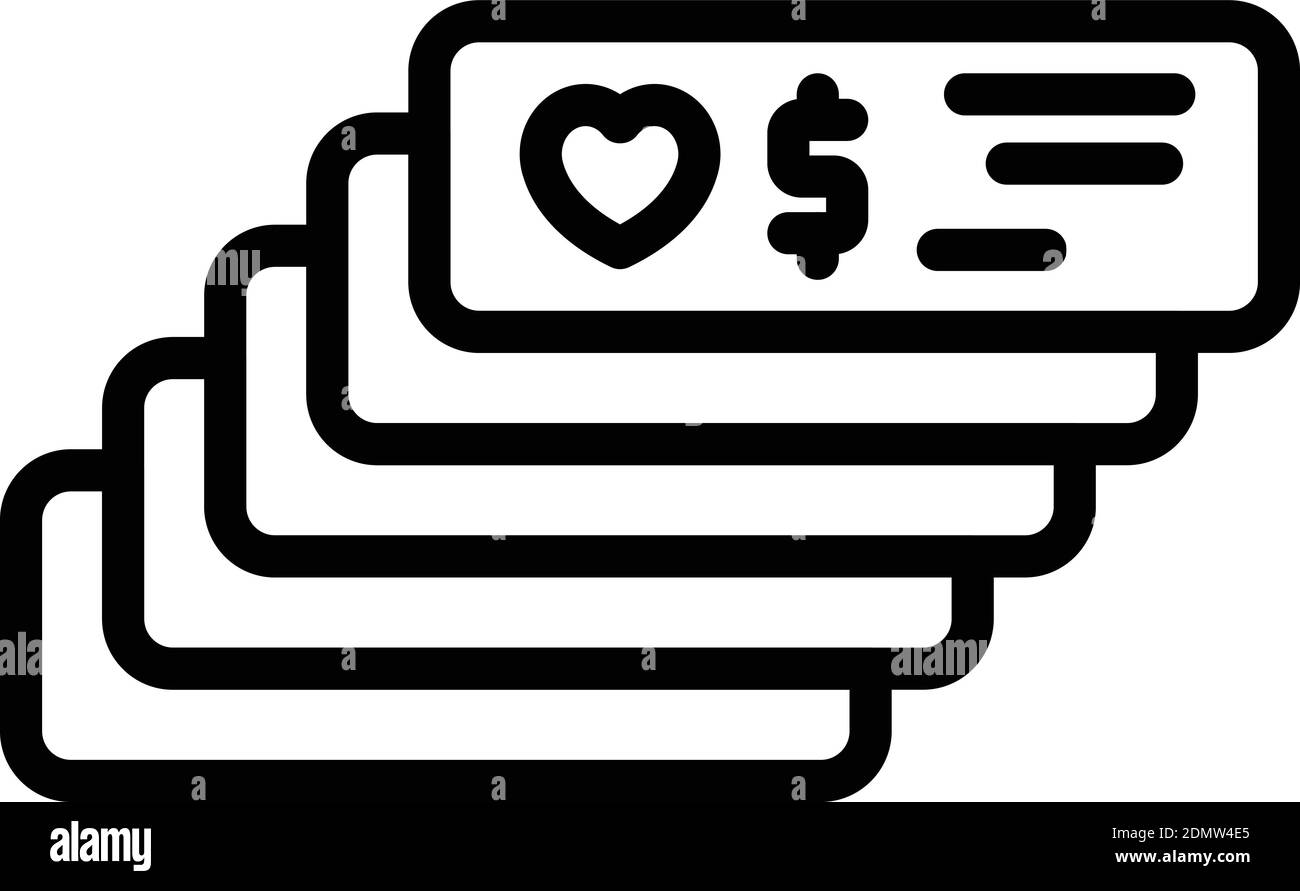 Money donation icon. Outline money donation vector icon for web design ...