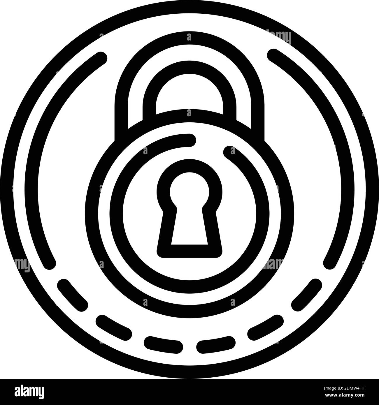 Locked problem icon. Outline locked problem vector icon for web design ...