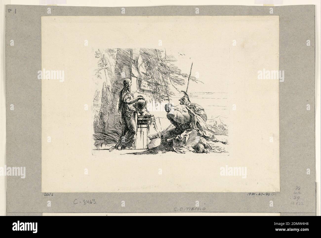 Standing Woman, Seated Soldier, and a Slave, from the Vari Capricci ...