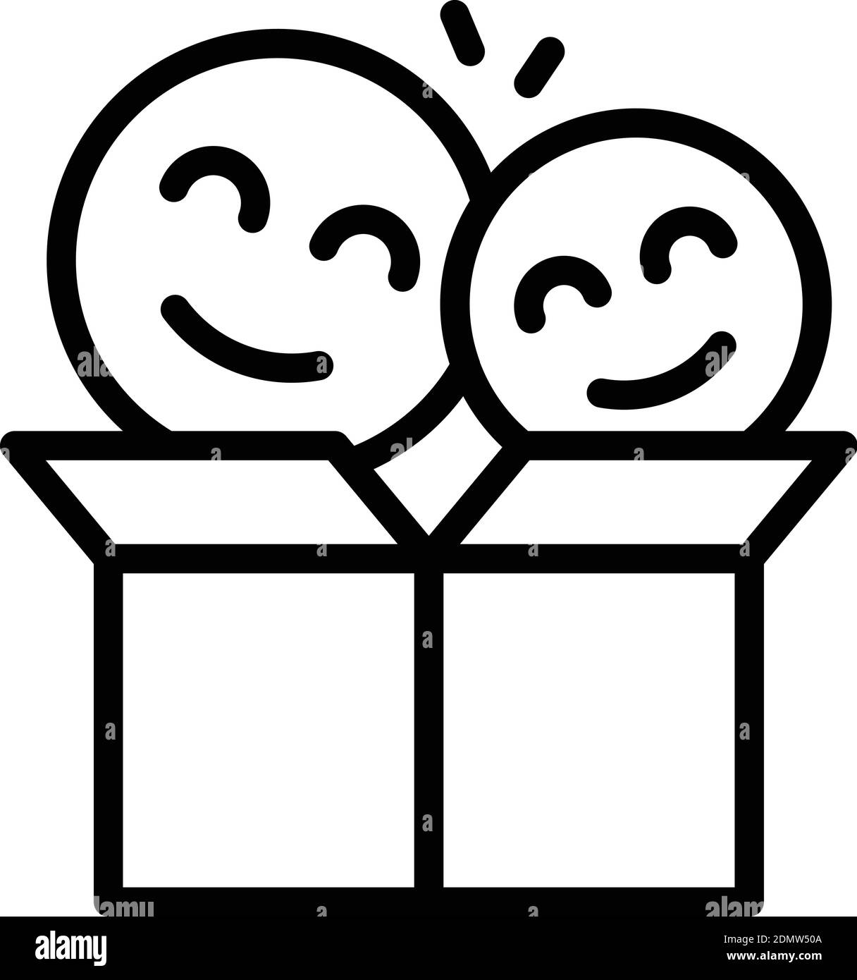 Box of charity support icon. Outline box of charity support vector icon ...