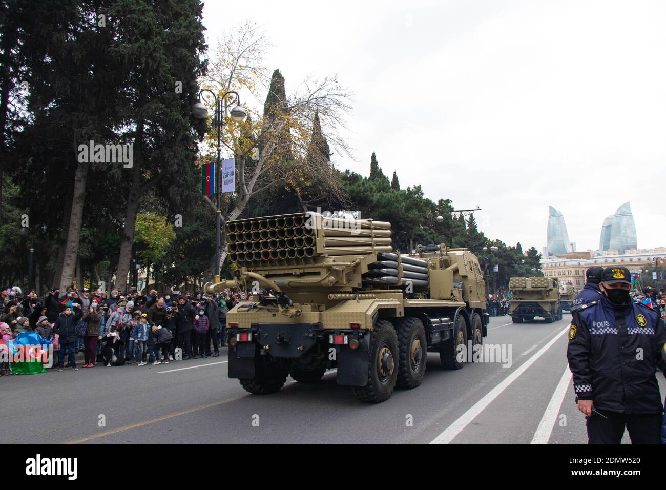 The RM-70 multiple rocket launcher. The Victory Parade in Baku ...