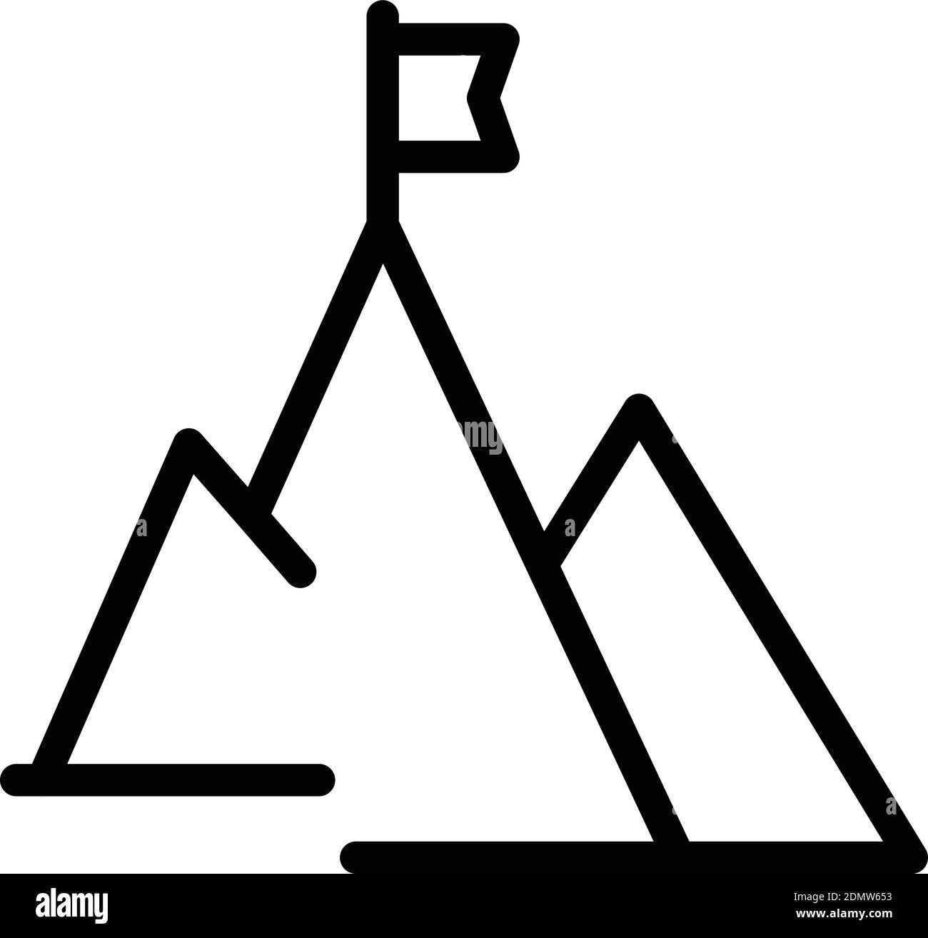 Mountain target icon. Outline mountain target vector icon for web ...