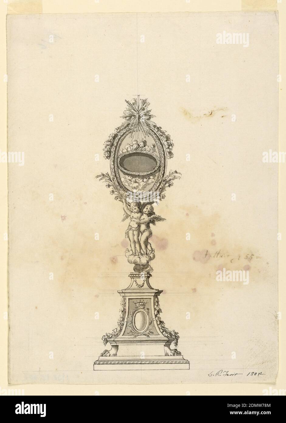 Design for a Reliquary, Luigi Righetti, Italian, 1780 - 1819, Pen and ...