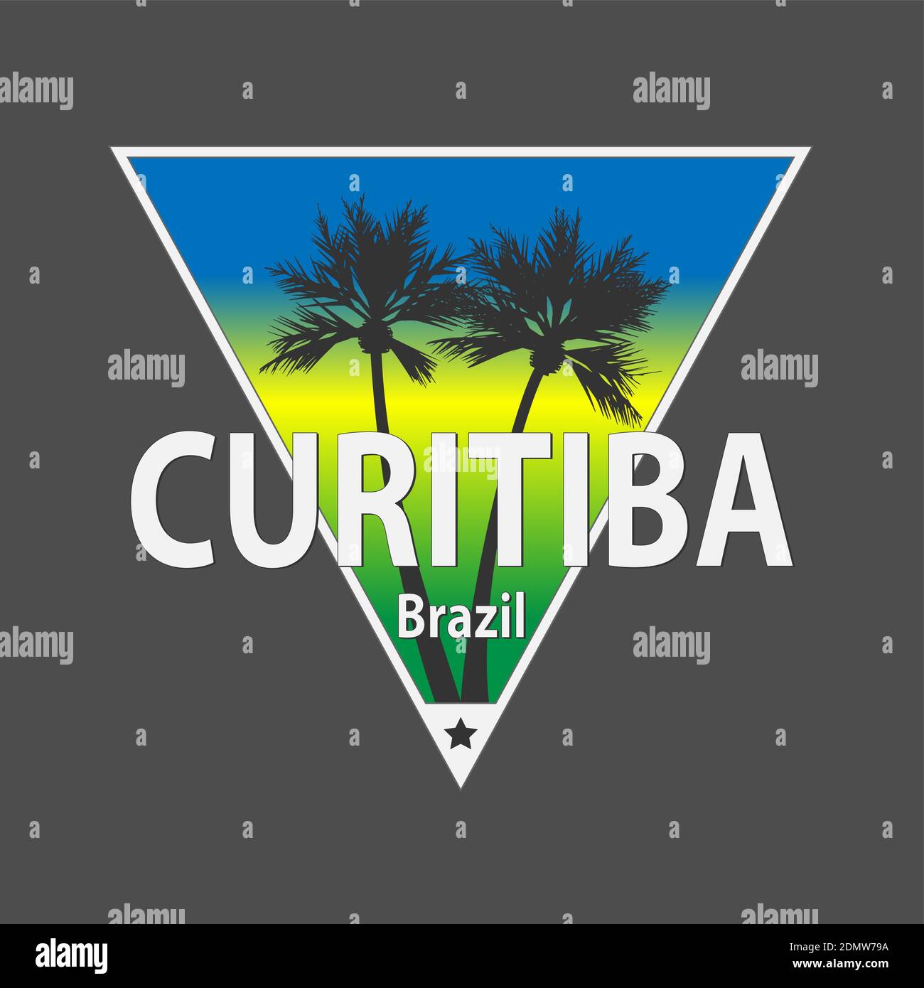 Curitiba, Brazilian City Name, Vector Banner, Lettering with City Name ...