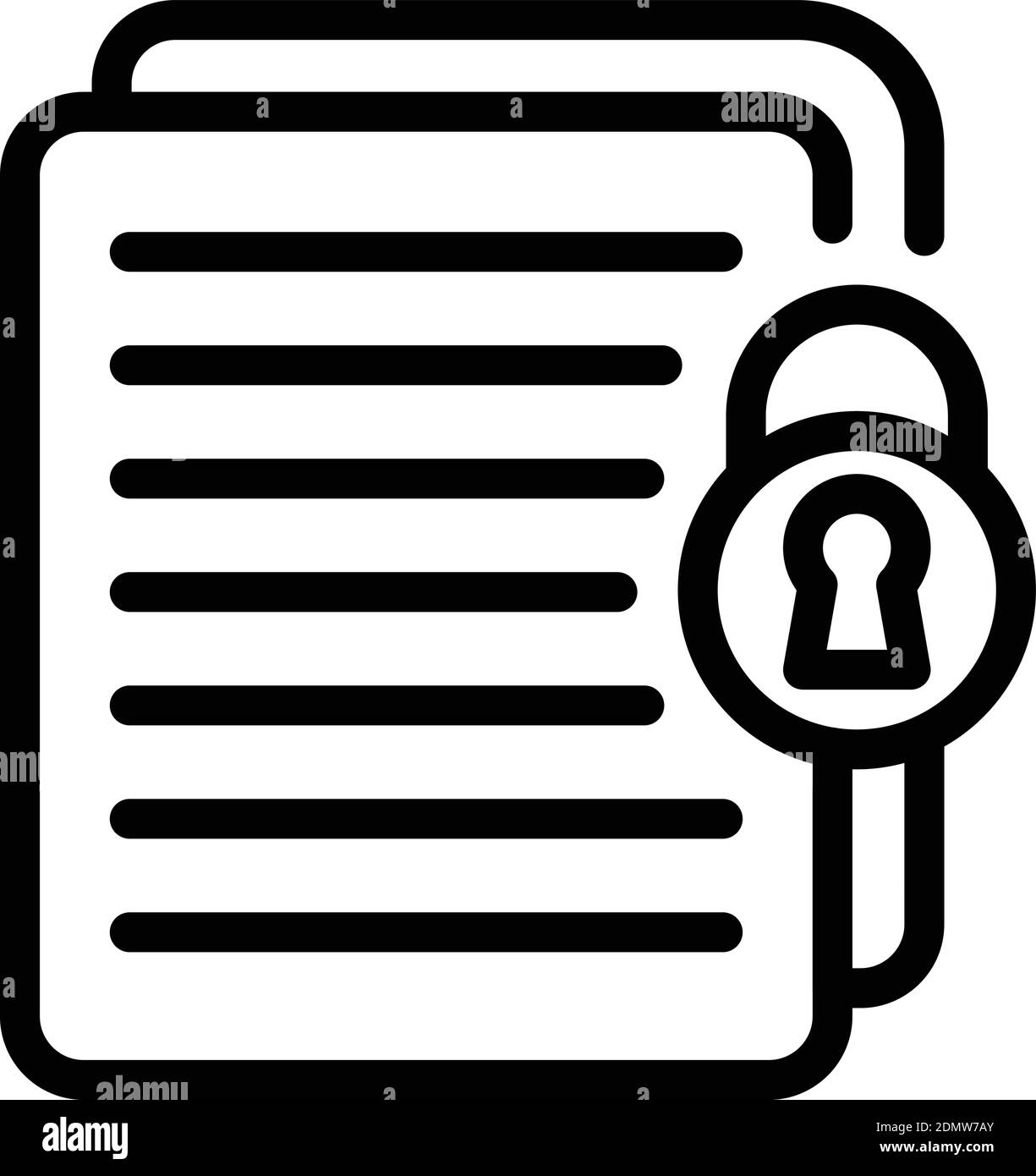 Locked documents icon. Outline locked documents vector icon for web ...