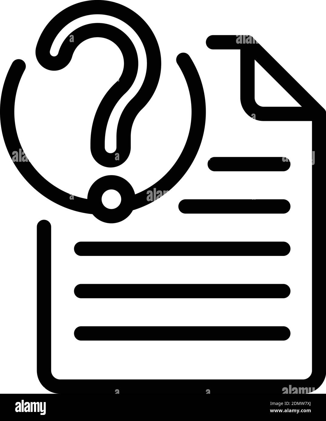 Question document icon. Outline question document vector icon for web ...