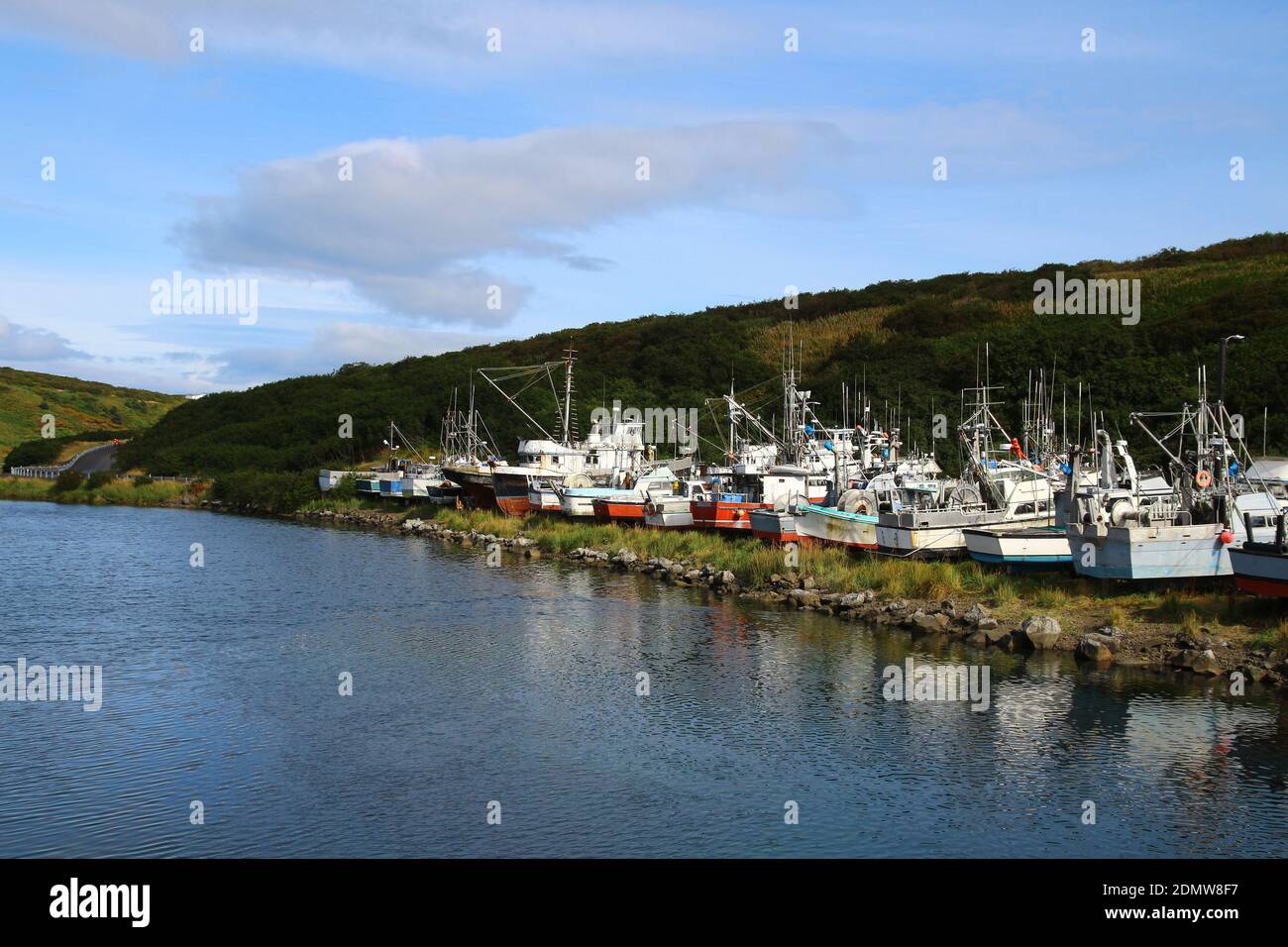 Port of Sand Point, Aleutian Islands, Alaska, United States Stock Photo ...