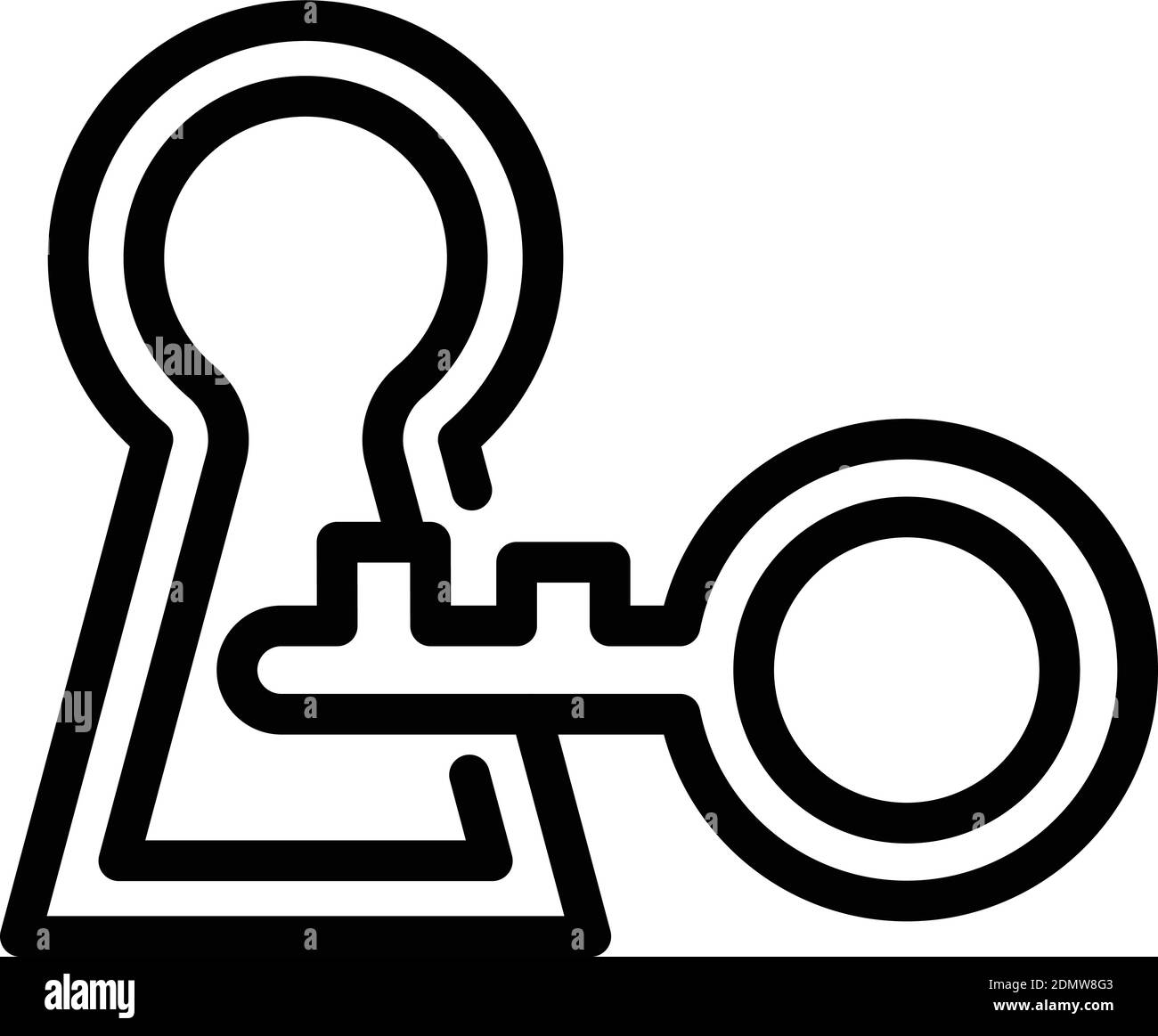 Key lock solving icon. Outline key lock solving vector icon for web ...